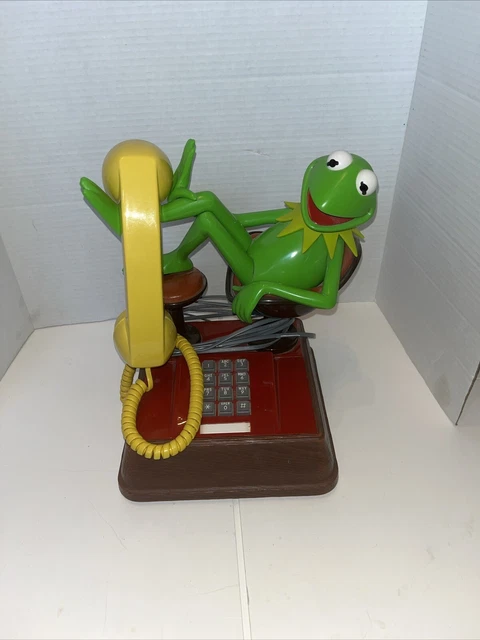 JIM HENSON THE Muppets Kermit The Frog Push Button Landline Phone 1983 ...