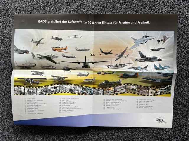 BUNDESWEHR 50 JAHRE Luftwaffe Poster Diverse Flugmuster !!! EUR 15,00 ...