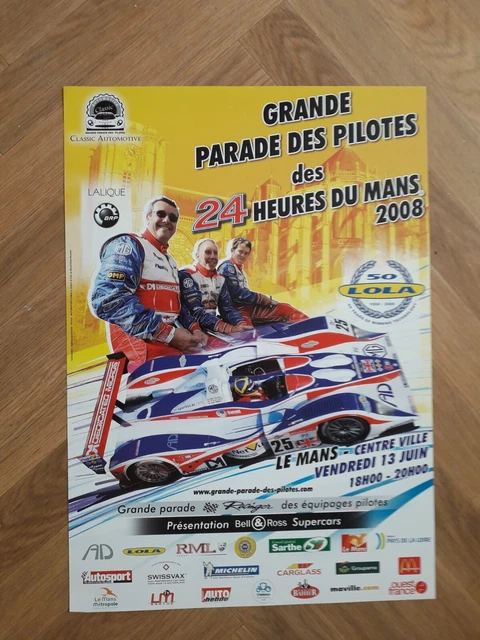 Affiche 24 Heures Du Mans 2008 Grande Parade Des Pilotes Affiche A C O