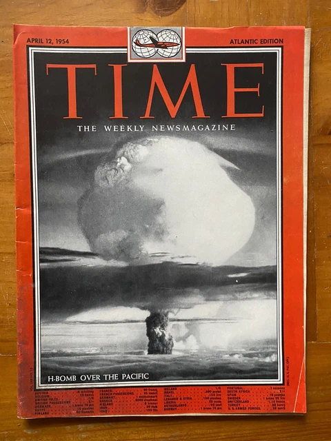 TIME MAGAZINE 1954 H Bomb Over Pacific Oppenheimer Rolex Omega Ads NO ...