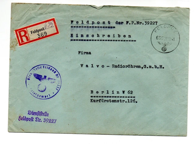 POSTA RACCOMANDATA DA campo lettera R numero postale da campo 39227 ...