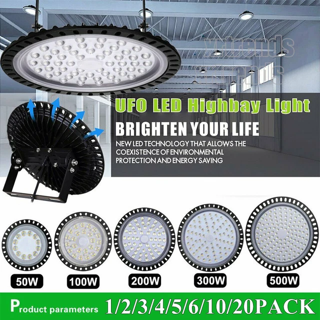 LED HIGH BAY Lights UFO 500W 300W 200W 100W 50W Warehouse Led Shop ...