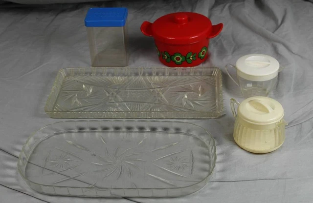 1970ER J. PLASTIK Konvolut - Platten Kännchen Dose - Emsa Eduscho Pril ...