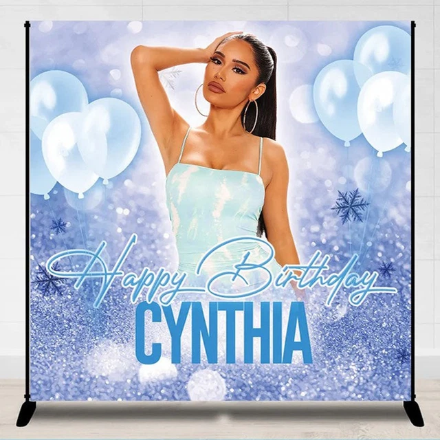 PERSONALIZED BLUE SNOW Birthday Backdrop With Photo $36.09 - PicClick AU