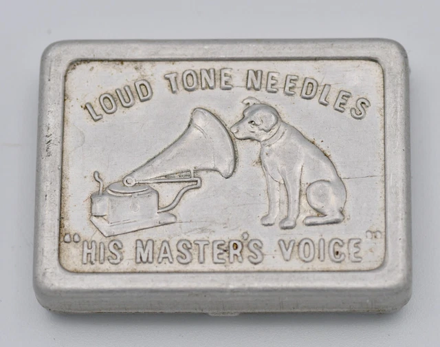ANTIQUE GRAMOPHONE TIN Needle Box ,His Masters Voice, Needles. Vesta ...