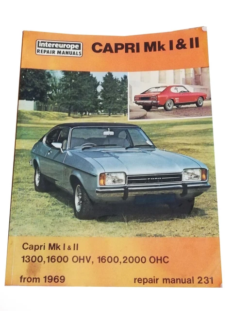 INTEREUROPE CAR REPAIR Manual For Ford Capri Mk1 Mk2 1.3 1.6Ohv, 1600 ...