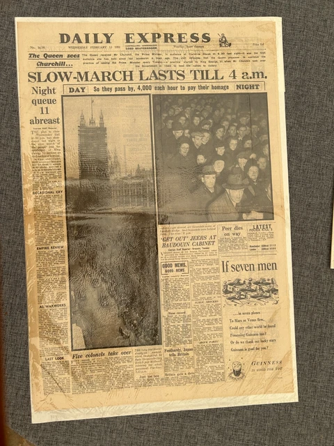 DAILY EXPRESS KING GEORGE VI DEATH HOMAGE 13th FEBRUARY 1952 VINTAGE ...