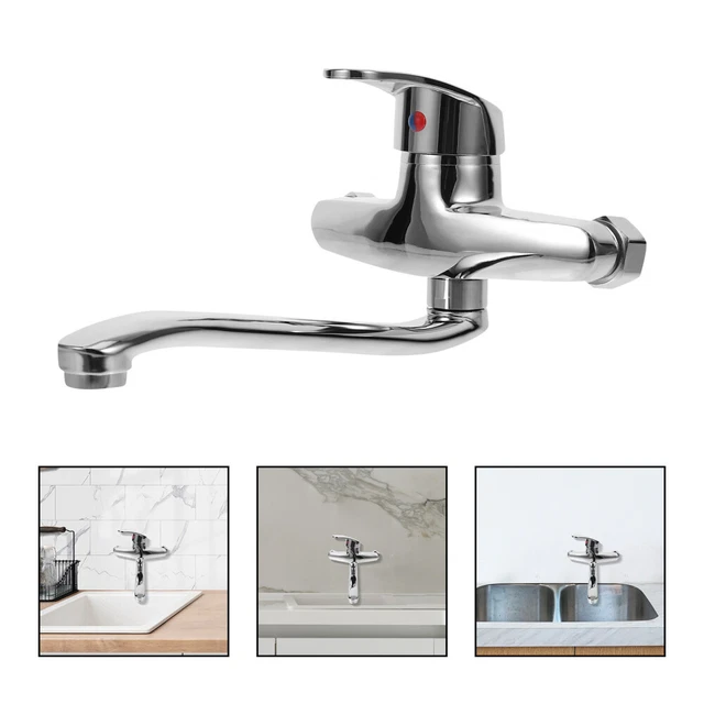 BASSIN DE CUIVRE Robinet Fixé Au Mur Eau Chaude Eau Froide Bec Double ...