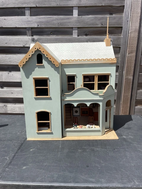 WOODEN DOLLS HOUSE with Electrics and Furniture £52.70 - PicClick UK