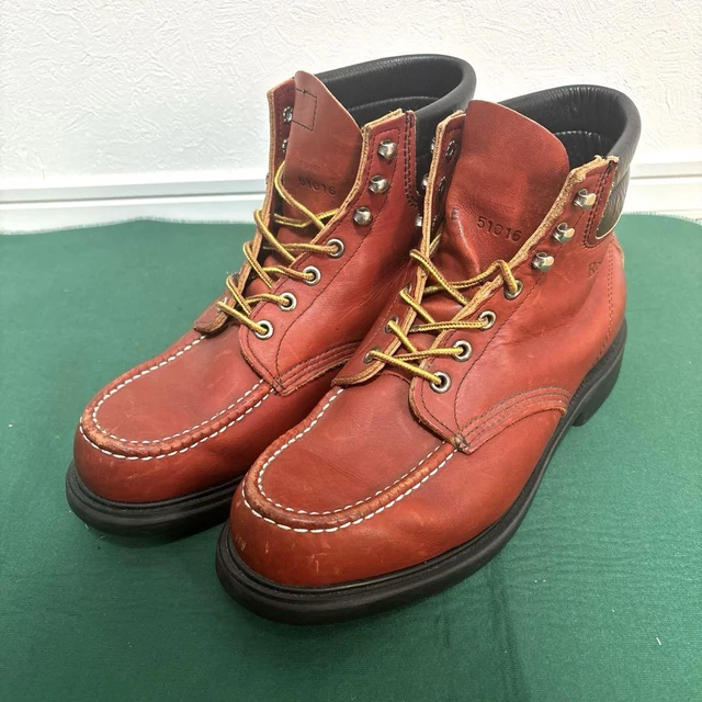 RED WING 9876 Oro- Russet Leather Moc Toe Work Boots Embroidery Tag Men ...