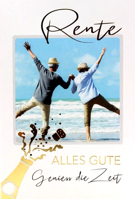 KARTE RENTE GLÜCKWUNSCHKARTE Verabschiedung Grußkarte Ruhestand ...