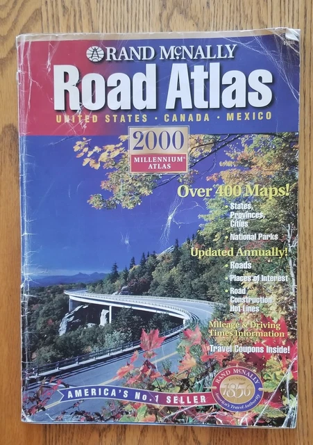 RAND MCNALLY ROAD Atlas US Canada & Mexico 2000 Millenium Edition Over ...