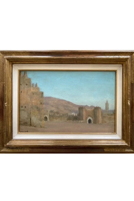 PETIT TABLEAU DU peintre orientaliste Jacques Wolf, Un Ksar dans le ...