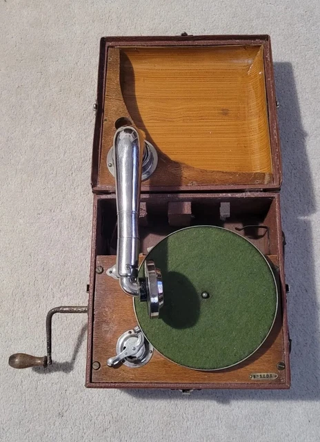 ANCIEN GRAMOPHONE PATHÉ Phono-Valise Vintage Collection Tourne-disque ...