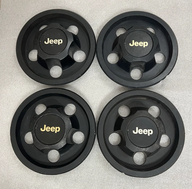 JEEP CHEROKEE XJ Comanche MJ Wrangler Center Cap Wheel Hub BLACK 52-000 ...