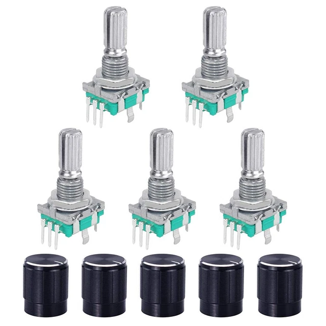 5 SET 360 Degree Rotary Encoder Code Switch Push Button EC11 Digital ...