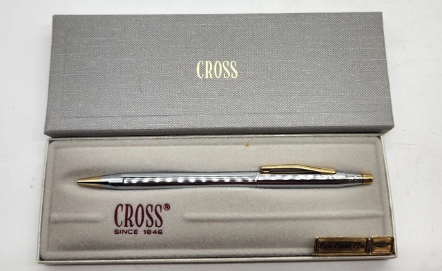 USA CROSS MEDALIST Ballpoint Pen Chrome and Gold New In Box 3302 Stylo ...