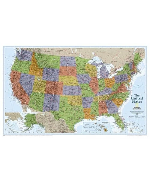 NATIONAL GEOGRAPHIC UNITED States Wall Map - Explorer - Laminated (32 X ...