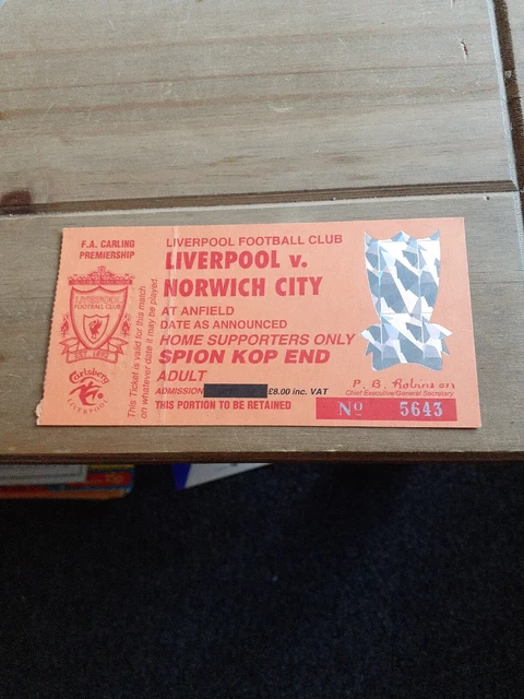 BIGLIETTO ORIGINALE VINTAGE The Kops Last Stand Stub Liverpool V ...