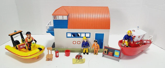 FIREMAN SAM BOATHOUSE Rescue Bundle Boat, Titan, Neptune, Figures ...