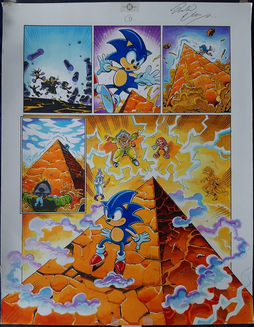 SONIC THE HEDGEHOG. Original, signed Comic Art. Sonic The Comic #47 ...