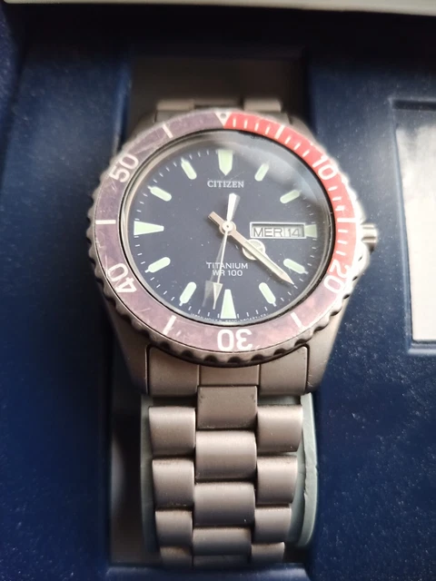 CITIZEN TITANIUM QUARTZ Vintage Diver In Titanio With Box EUR 165,00 ...