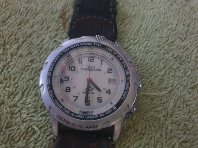 TIMEX EXPEDITION MENS Alarm Watch , Vintage Indiglo Full Dial Rare 50m Wr New Bt £24.95 ...