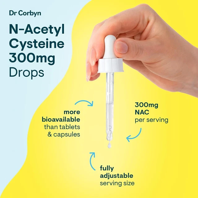 DR CORBYN NAC N-Acetyl-Cysteine 300mg Drops - 50ml | Up to 900mg Daily ...