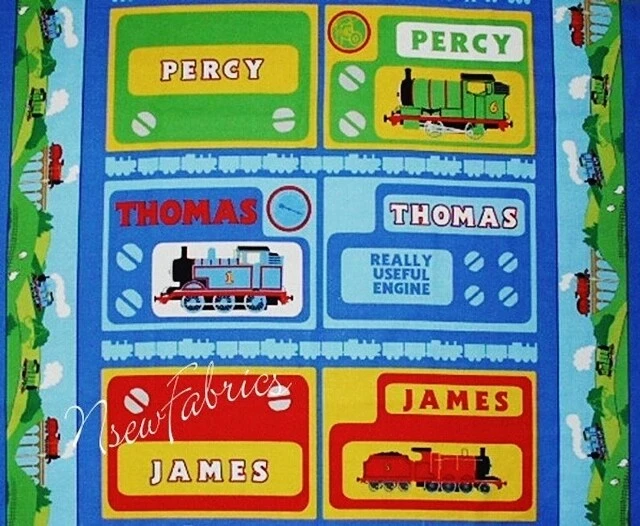 THOMAS THE TANK Engine Train Fabric Panel 6 BIG Quilt Blocks - DIY ...