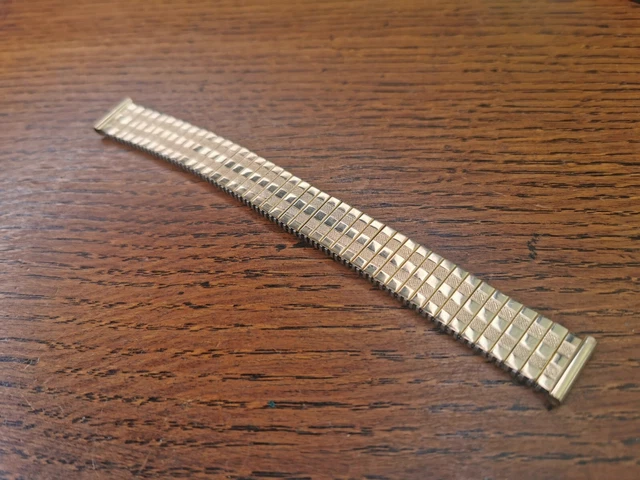EXCALIBUR 1/10TH 12CT Rolled Gold Mens Expandable Watch Bracelet 16mm ...