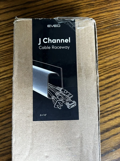 NEW EVEO CABLE Raceway 96'' J Channel Cord Cover 6 x 16” Black with ...