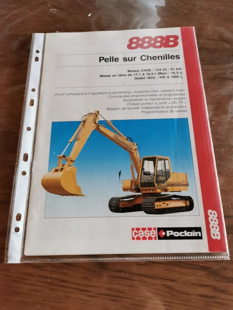CATALOGUE BROCHURE TRACTEUR Pelle Sur Chenilles Case Poclain 888 B EUR 12,00 - PicClick FR