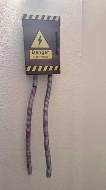 DANGER HIGH VOLTAGE Animated Electric Shock Power Box Halloween Prop ...