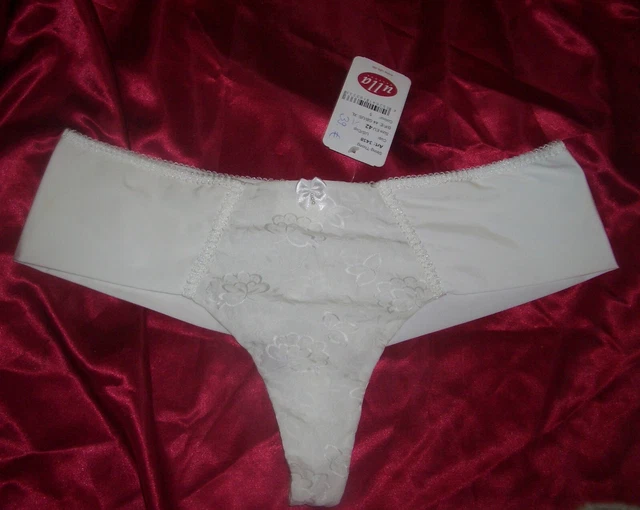 ULLA DESSOUS SEXY glatter Pin Up Nylon String Tanga Gr 42 Damenstring ...