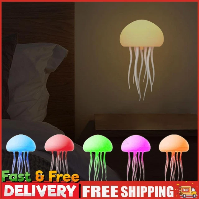 LED SMART JELLYFISH Night Light Voice Control Type-C Charging Flexible ...