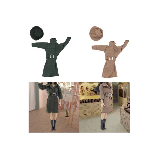 1/6 SCALE FEMALE Trench Outfit Costume Body Dolls Pretend Play Cosplay ...
