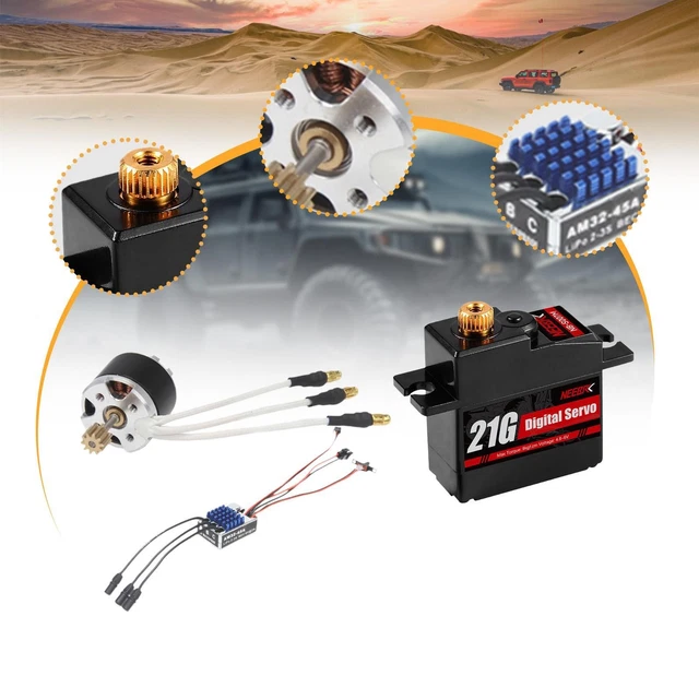 MOTOR WITH ESC Set with Servo 1/12 Scale Easy to Use Practical for MN82 ...