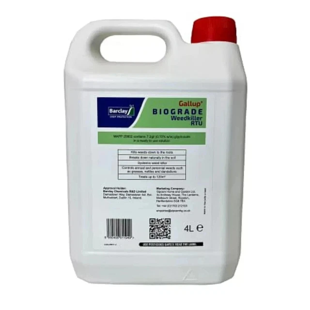 GALLUP XL 4L Industrial Glyphosate Professional Garden Weed Killer for ...