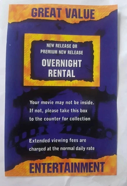 ORIGINAL BLOCKBUSTER VIDEO VHS Rental inlay leaflet/ flyer £12.00 ...