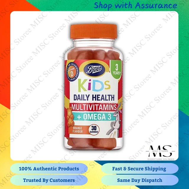 BOOTS KIDS DAILY Health Multivitamins + Omega 3 -30 Orange Gummies (Exp ...