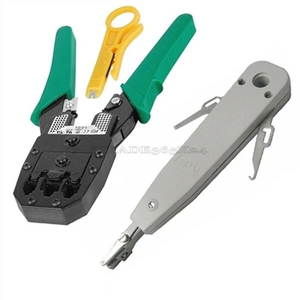 NETWORK RJ45 CAT5 CAT6E Lan Ethernet Cable Crimping Crimper Push Punch ...