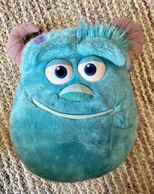 DISNEY STORE PIXAR Monsters Inc SULLEY 15” Blue Head pillow cushion ...