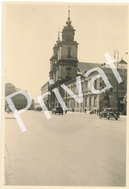 FOTO WK2 WARSCHAU Straßenszene Heilig Kreuz Kirche Krakauer Straße ...