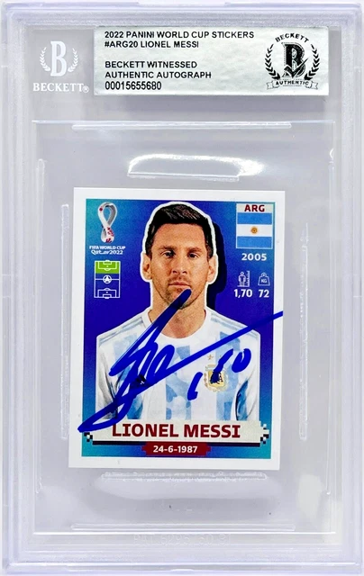 2022 PANINI WORLD Cup Sticker Signed Lionel Messi Argentina #ARG20 ...
