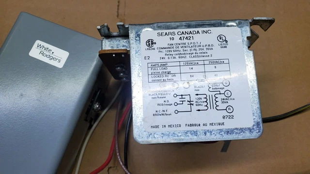 WHITE RODGERS 8A05A-109 Relay/Transformer Combo 120/25V Coil 25VAC Fan ...