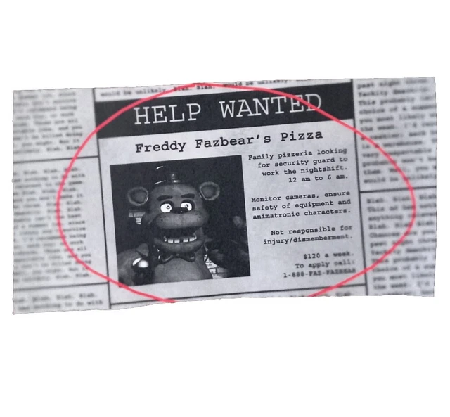 FIVE NIGHTS AT Freddys FNAF "Help Wanted" Poster £2.99 - PicClick UK