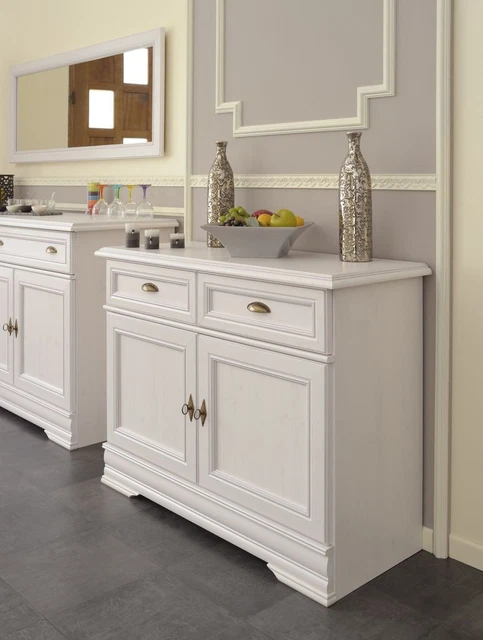 KOMMODE / SIDEBOARD Weiss 110 cm Breit Landhaus EUR 279,00 - PicClick DE