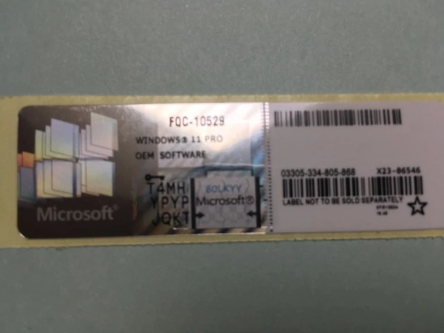 NEU WINDOWS 11 Pro Vollversion OEM-Software Aufkleber mit Key Neu s ...