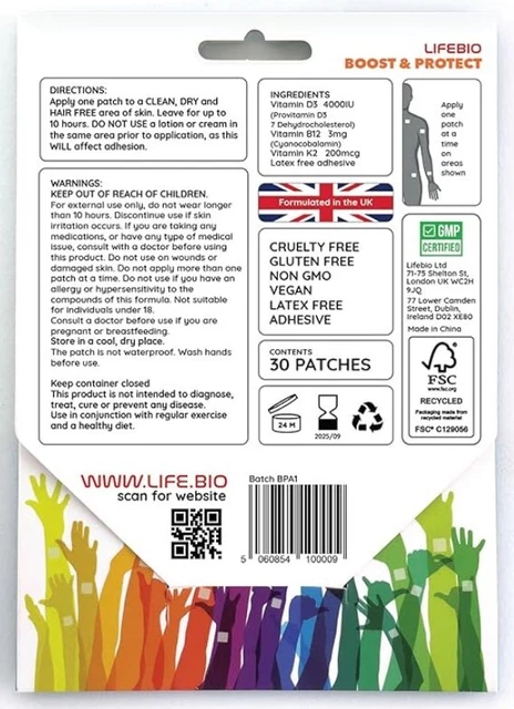 LIFEBIO BOOST & Protect - Vitamins D3 B12 & K2 £19.40 - PicClick UK