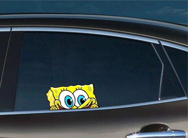 SPONGEBOB PEEKING PEEK Window Vinyl Decal Cute Cartoon Stickers Square ...